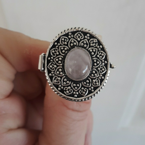 Handmade | Jewelry | New Rose Quartz 925 Silver Poison Ring | Poshmark